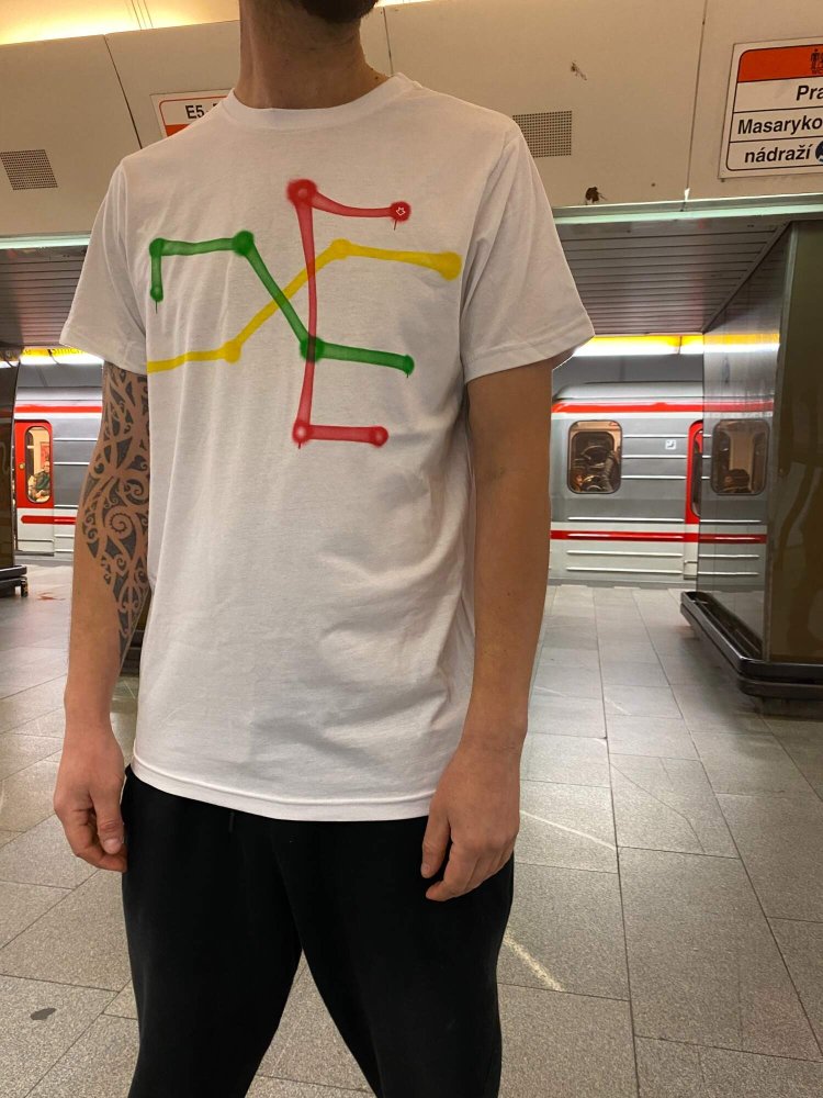 Praha Metro Map/Grafficon Triko - White :: GRAFFICON